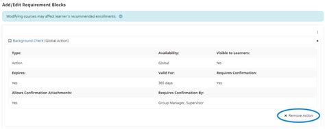 Editing A Blocks Actions