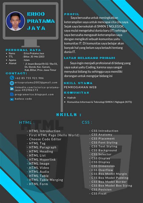 Erico Pratama Jaya On Linkedin Hai Saya Erico Pratama Jaya Berikut Adalah Curriculum Vitae Yang