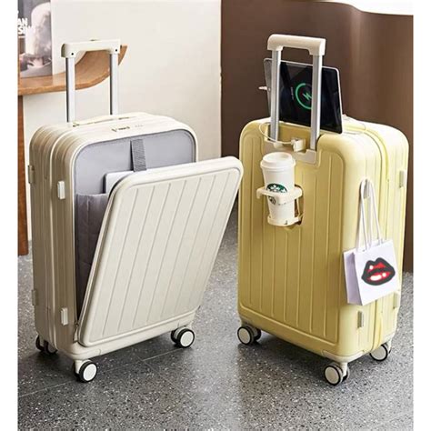 กระเป๋าเดินทางแบบเปิดหน้า ใส่แลปท็อป โน็ตบุ็คได้ ล้อหมุน 360 องศา Tsa Lock 2 จุด Shopee Thailand