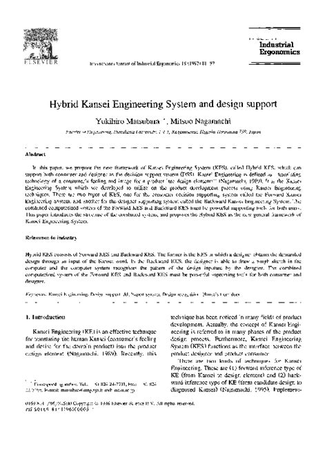 Pdf Hybrid Kansei Engineering System And Design Support