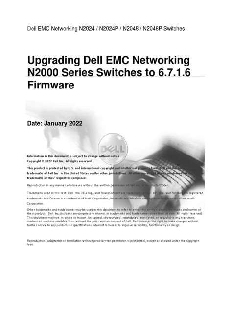 Upgrading Dell Emc Networking N2000 Series Switches To Version 6 7 1 6