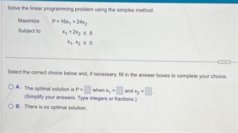 Solved Solve The Linear Programming Problem Using The