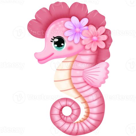 Cute Cartoon Seahorse 47065417 Png