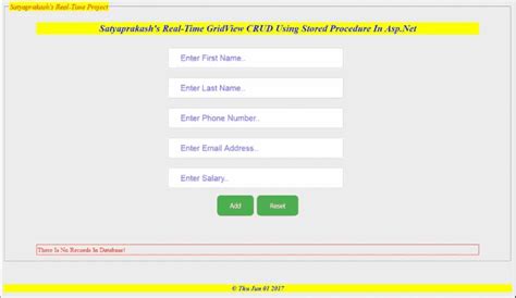 Crud Operation Using Stored Procedure In Aspnet Gridview Real Time