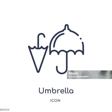 서커스 아웃 라인 컬렉션에서 선형 우산 아이콘입니다 흰색 배경에 고립 된 얇은 선 우산 벡터 우산 유행 삽화 가을에 대한 스톡 벡터 아트 및 기타 이미지 Istock