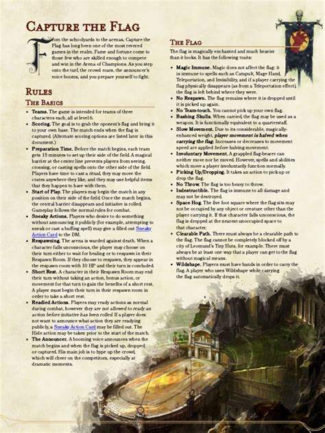 Ctf Rules Full102 Pdf Role Playing Games