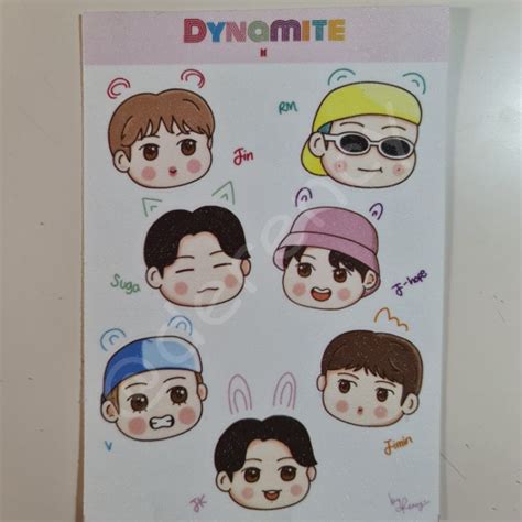 Jual Sticker Chibi Bts Dynamite A5 Shopee Indonesia