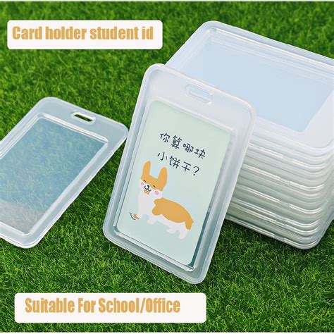 กระเป๋าใส่บัตรประชาชน แบบพลาสติกใส แบบพกพา สําหรับนักเรียน บัตรรถบัส