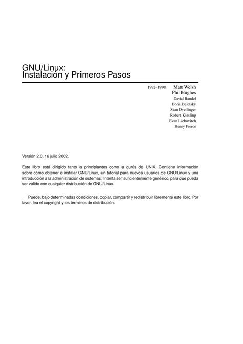 pdf de programación gnu linux instalación y primeros pasos