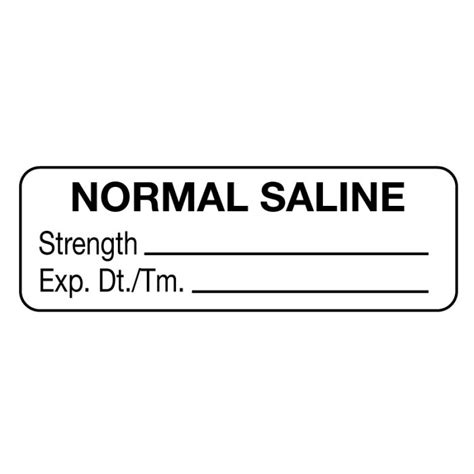 Anesthesia Label Normal Saline 1 12 X 12 United Ad Label