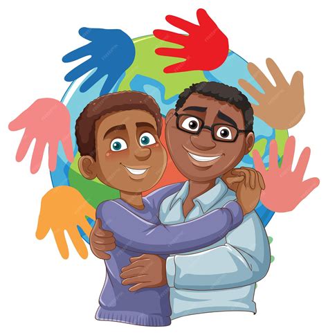 Personnage De Dessin Animé De Couple De Même Sexe Vecteur Gratuite