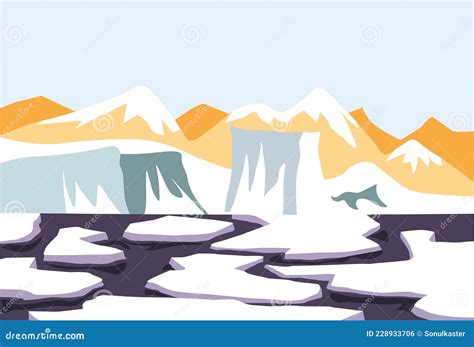 Derretimiento De La Nieve Sobre El Hielo Del Agua Y El Vector De