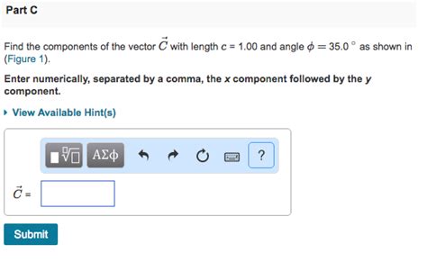 Solved Find The Components Of The Vector A With Length A