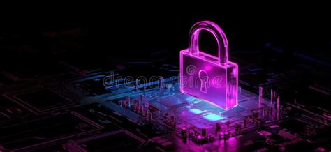 Digital Security Lock Symbolizing Cybersecurity Data Protection And Technology Advancements On