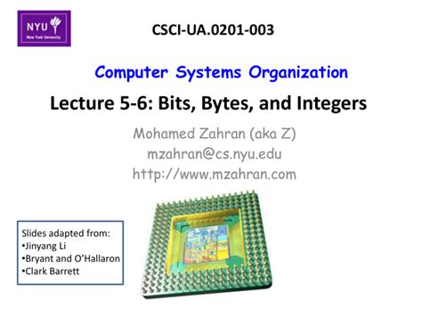 Bits Bytes And Int Nyu Computer Science