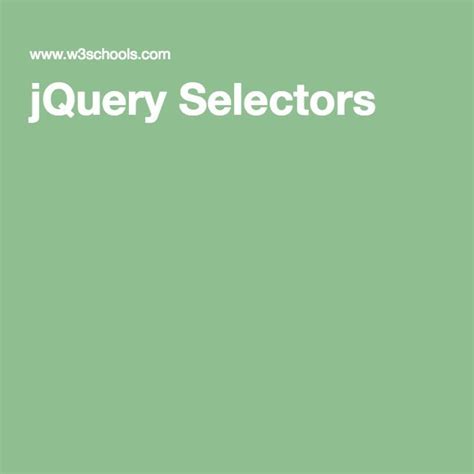 Jquery Selectors