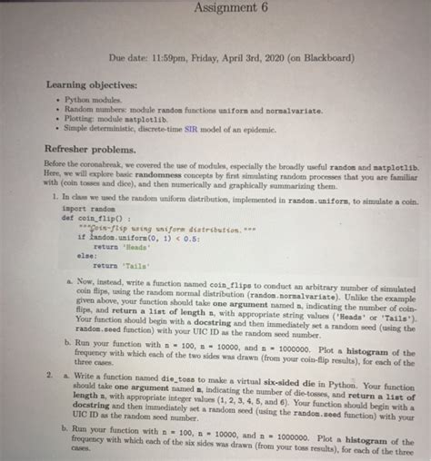 Solved Assignment 6 Due Date 1159pm Friday April 3rd