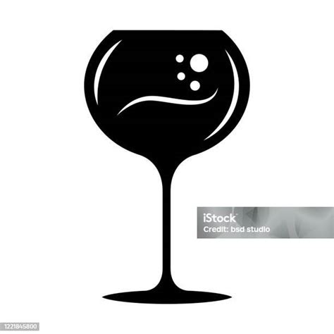 와인 유리 문말 아이콘입니다 샤도 네 와인 잔입니다 거품이있는 알코올 음료 파티 칵테일 달콤한 식전주 음료 식기 유리 제품 실루엣 기호입니다 음수 공간입니다 벡터 절연 그림