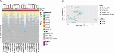 Donor Matched Cd4 And Cd8 T Cell Datasets And Herv Expression A Download Scientific