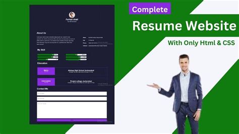 how to create a personal resume portfolio website using only html and css