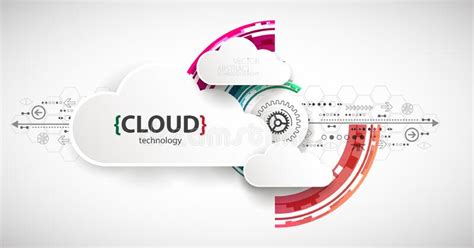 Cloud Storage Technology Integrated Digital Web Concept Background Stock Vector Illustration