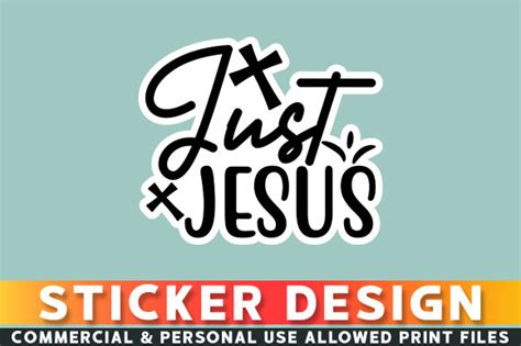 Just Jesus Sticker Design Graphic By Regular Creative · Creative Fabrica