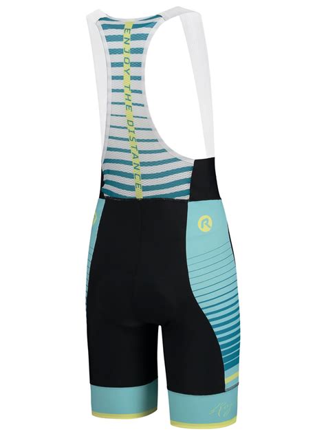 Damskie Spodenki Na Rower Impress Z Wkładką żelową Czarno Turkusowo żółte Rogellipl