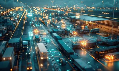 Premium Photo Smart Logistics Hub With Automated Systems Streamlining Supply Chain Operations