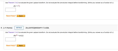 Use Theorem 7 4 2 To Evaluate The Given Laplace Chegg