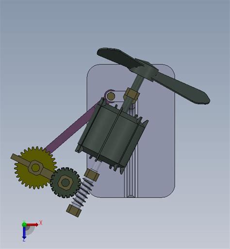 电风扇摆动机构solidworks 2016模型图纸免费下载 懒石网