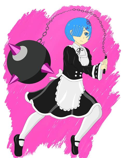 Oc Rem The Wrecking Ball Enthusiast Line Art Version Rrezero