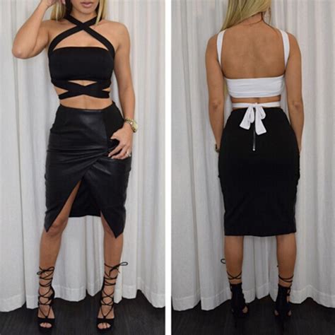 Women Summer Sexy Criss Cross Halter Bandage Crop Top Tank Cut Out