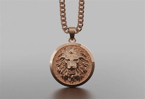 Gold Lion Pendant Lion Pendant Pendant Lion Necklace