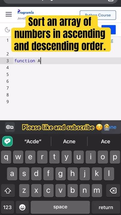 How To Sort An Array In Ascending Or Descending Order In Javascript Coding Javascript Youtube