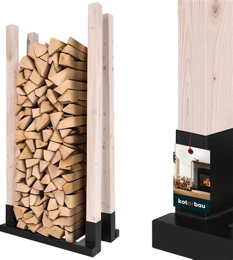 Kotarbau® Kaminholzregal Innen 60cm Brennholzkorb Pulverbeschichteter Stahl Holzregal