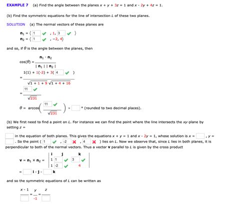 Solved Example 7 A Find The Angle Between The Planes X Y