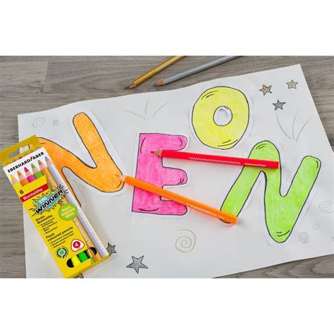 Eberhard Faber ფერადი ფანქრების ნაკრები ნეონი ფერები 6 ცალი Veli Store