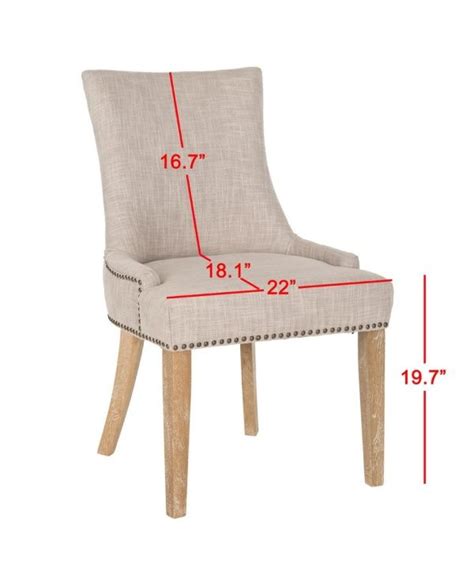 Lester 19h Dining Chair Set Of 2 Brass Nail Heads In Grey Viscose