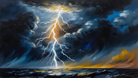 Lightning Strikes Art Premium Ai Generated Image