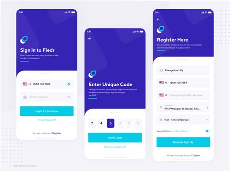 Mobile Login UI Design On Behance