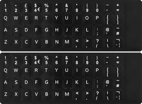 casebuy 2pcs english keyboard stickers for uk english white font on black background matte