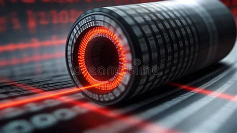 A Spinning Abstract Digital Data Flow Sculpture With Glowing Lines And