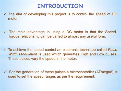 Speed Control Of Dc Motor Using Microcontroller Pptx Radio Control