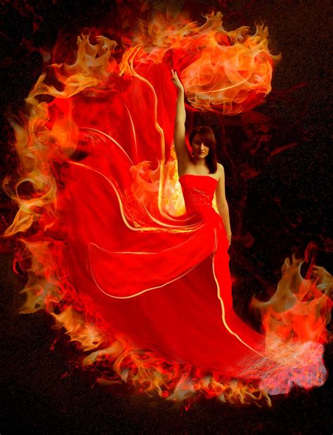 Woman Girl On Fire Red Dress Fiery Free Photo On Pixabay Pixabay