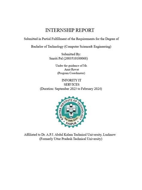 internship file report pdf web development world wide web