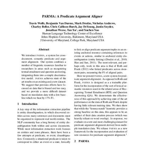 Parma A Predicate Argument Aligner Acl Anthology