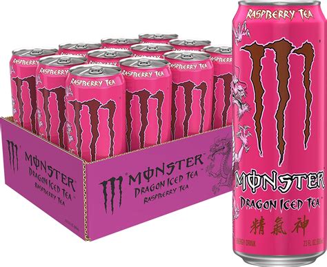 Monster Energy Dragon Iced Raspberry Tea 23 Fl Oz Pack Of 12 Buy