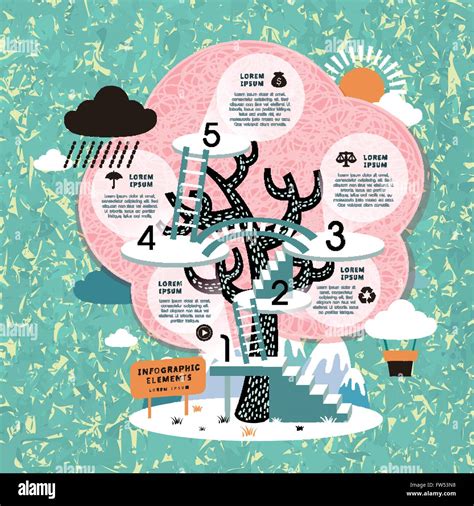 Vector Flat Design Template With Tree Element Stock Vector Image Art Alamy