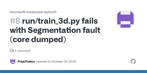 Runtrain3dpy Fails With Segmentation Fault Core Dumped · Issue 8 · Microsoftvoxelpose