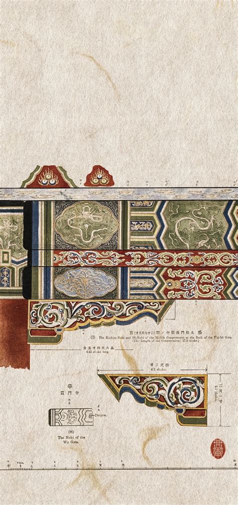 古建筑壁纸合集｜《北京皇城建筑装饰》由东京帝国大学在1901年编纂。1901年，日本学者对北京紫禁城及其其他地区的建筑和装饰进行了详尽的调查